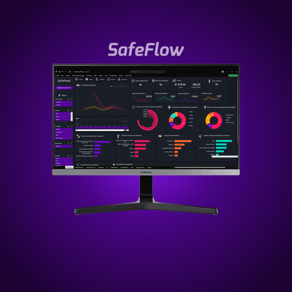 SafeFlow Aplicativo Excel para estadísticas de seguridad laboral