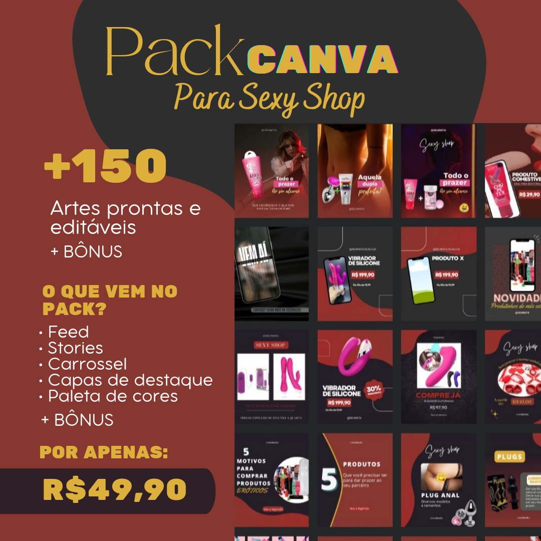 Pack Canva - Sexy Shop - Raissa Gama | Hotmart