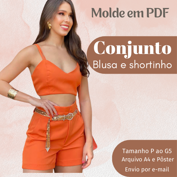 MOLDE EM PDF BLUSA E SHORTINHO - Universo dos moldes | Hotmart