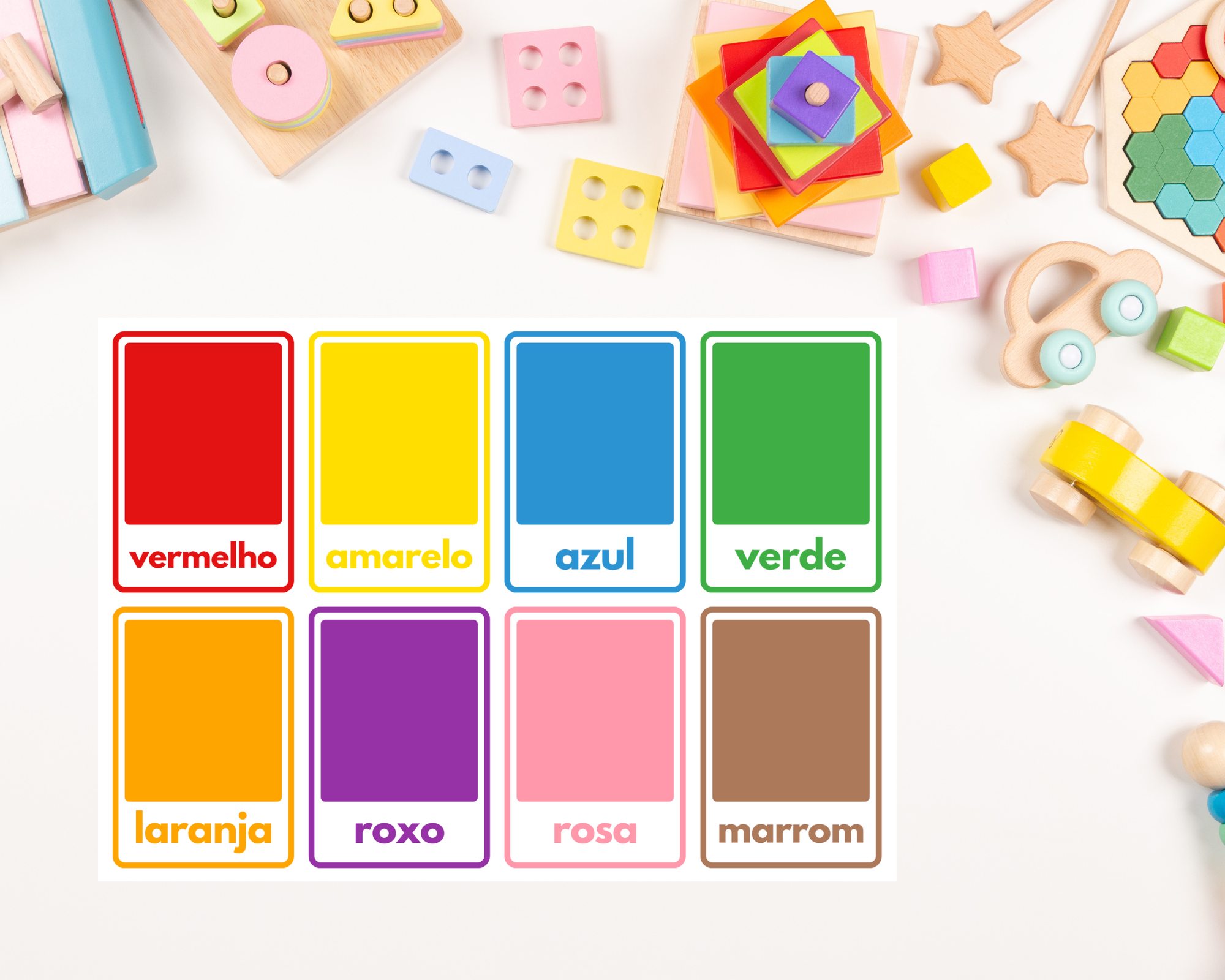Imprima e aprenda: Flash cards das cores