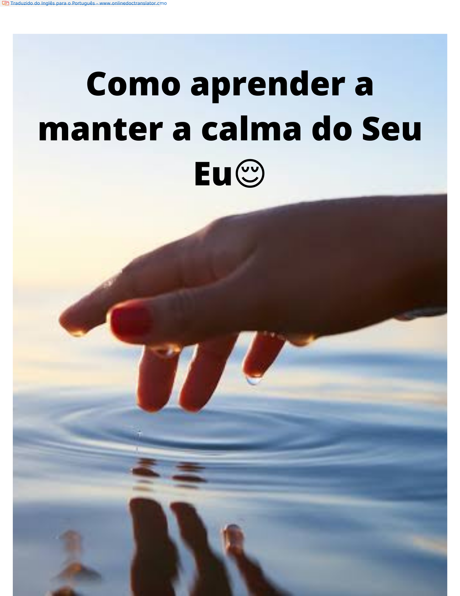 Aprender a manter a calma do Seu Eu - Indica Marketplace | Hotmart