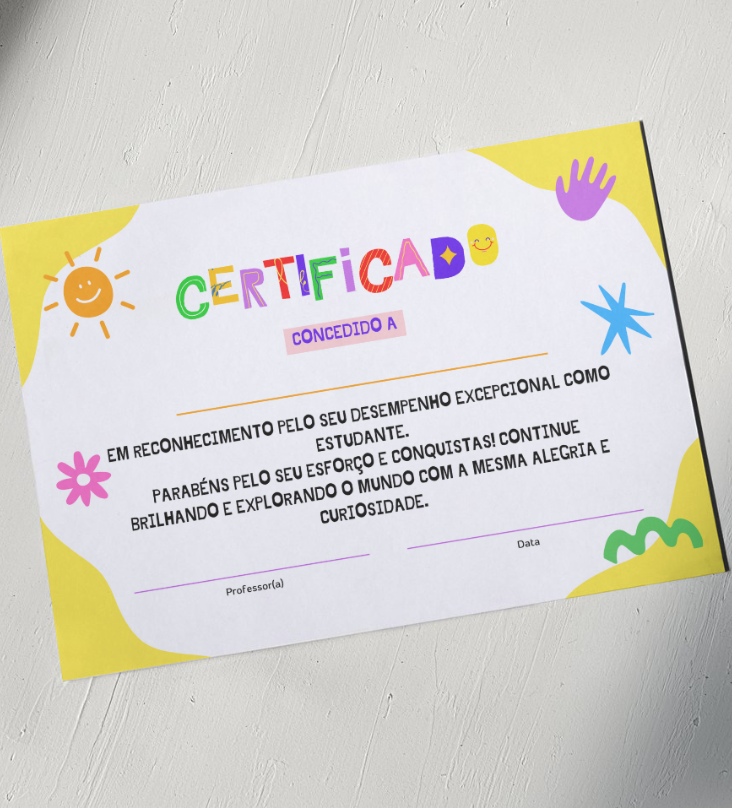 Certificado dia do estudante