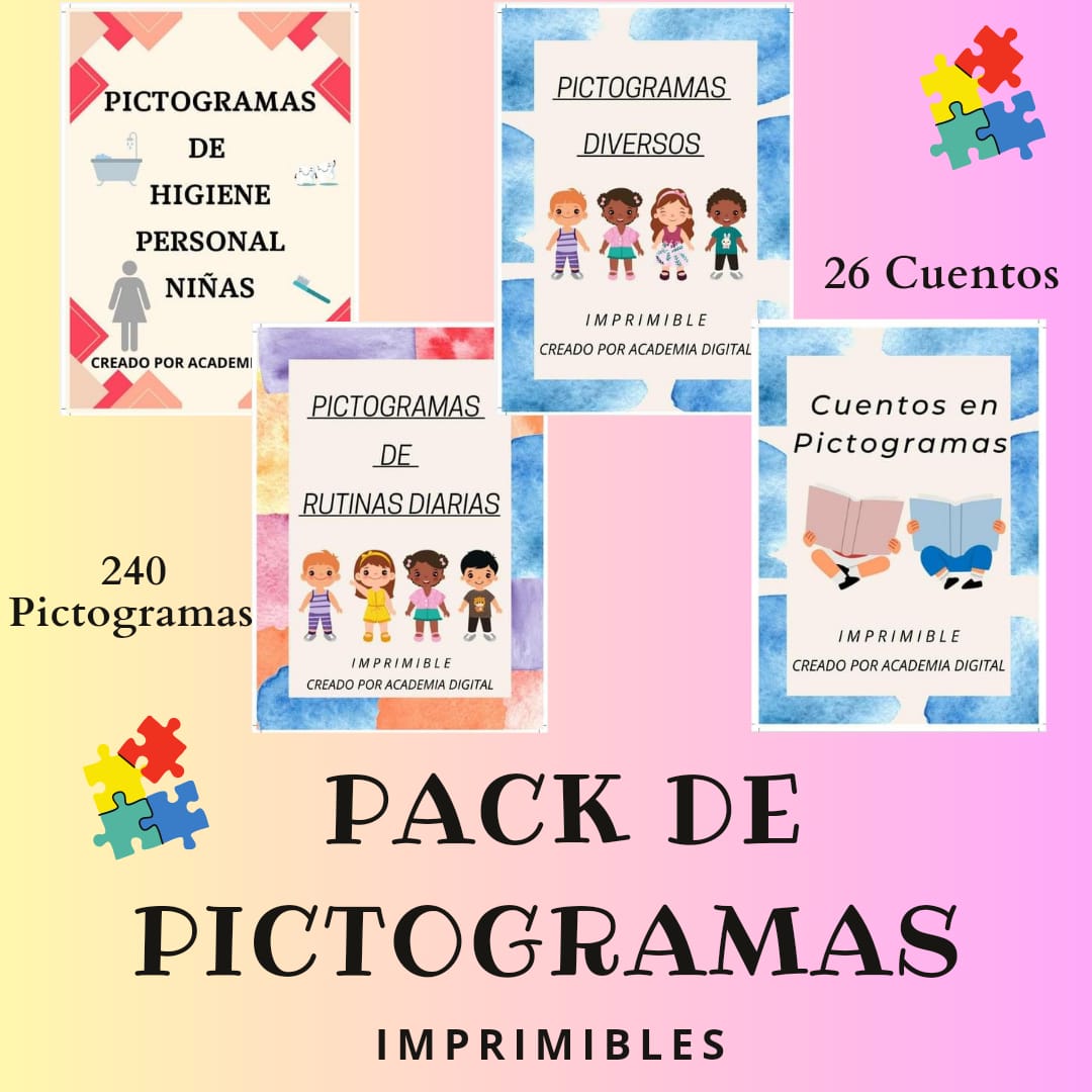 Pack Pictogramas Niña x4 Ediciones - Estimulando La Mente | Hotmart
