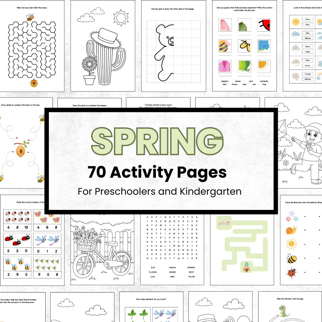70 Spring Activity Pages, Spring Activity Kindergarten, Spring Prin...