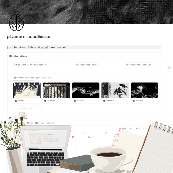 Planner acadêmico B&W