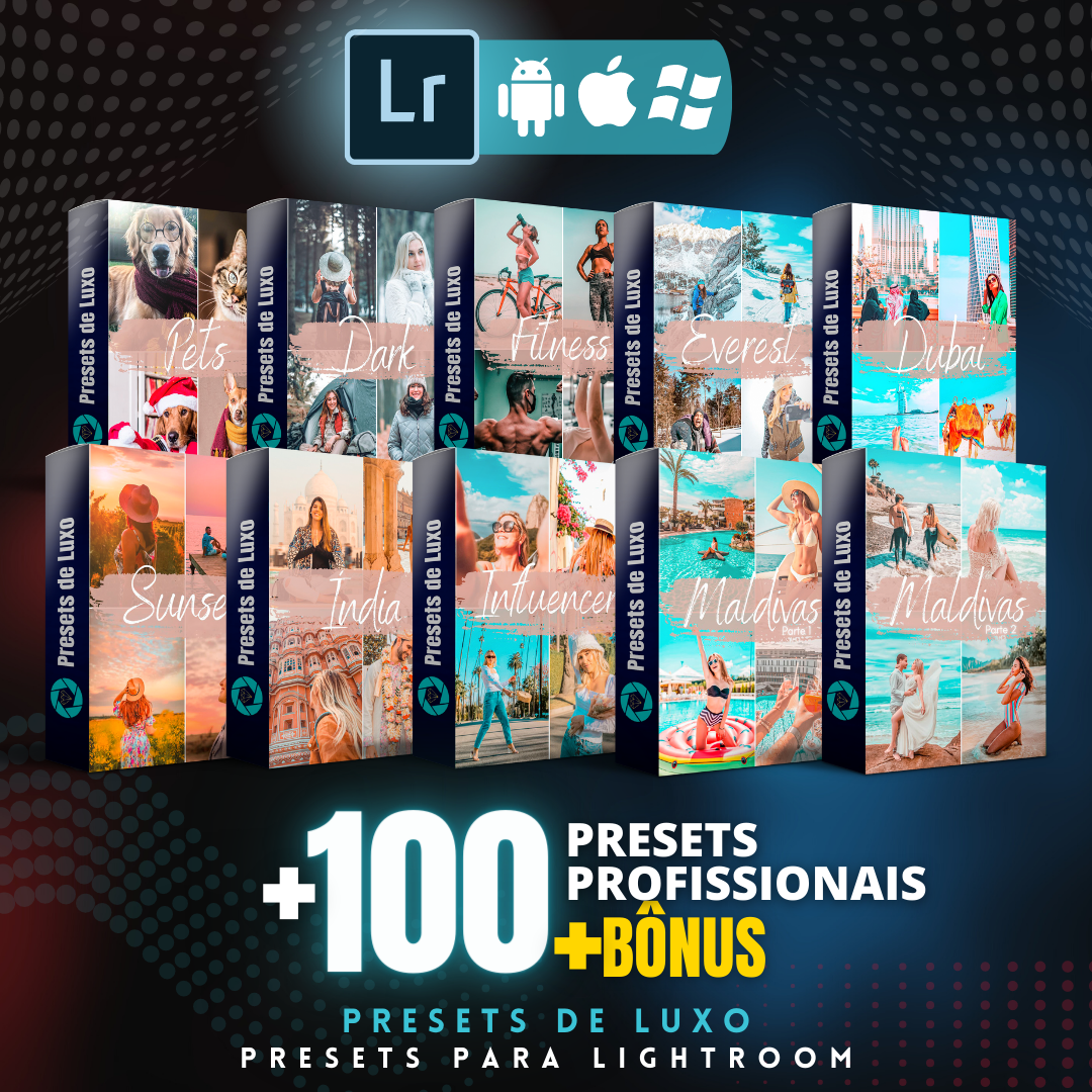 Presets de Luxo - Pack de Presets Editáveis para Lightroom (Efeitos...