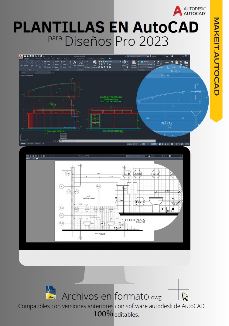 Plantillas en AutoCAD para Diseños Pro 2023 en archivos .dwg - Make...