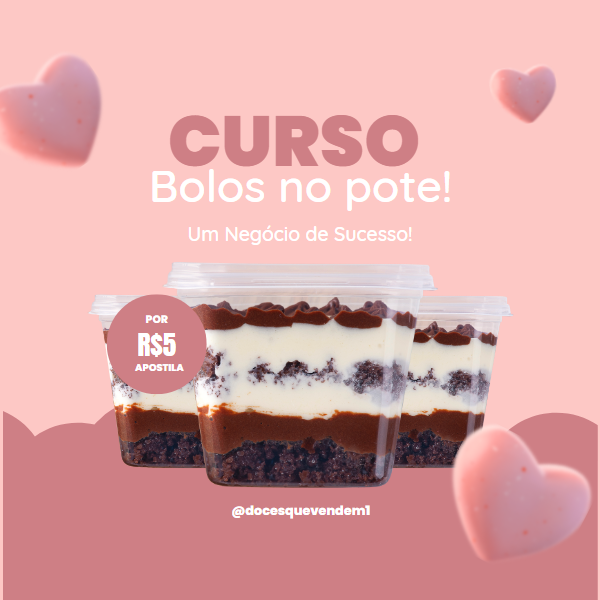 Curso bolos no pote-Um Negócio de sucesso