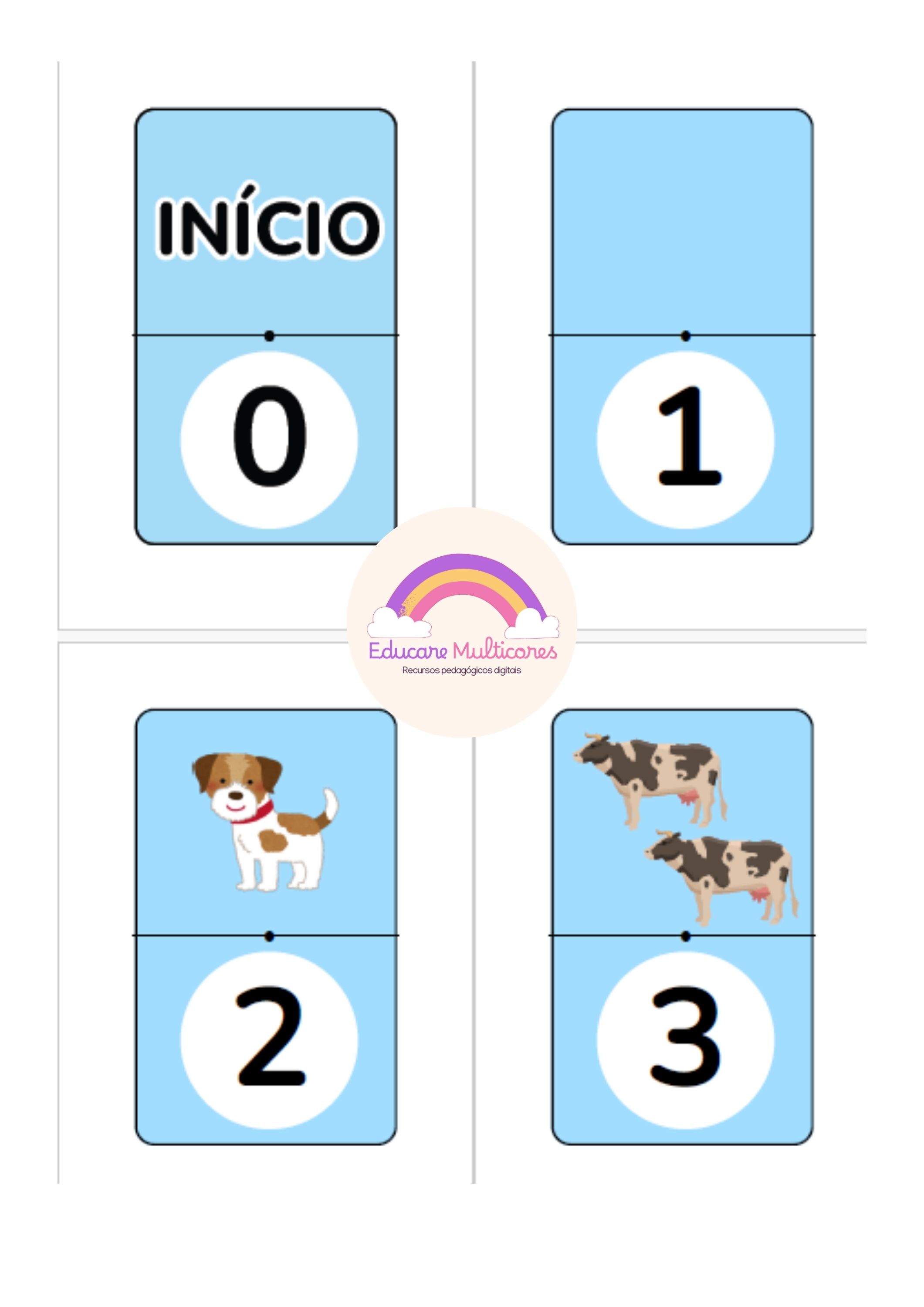 DOMINÓ DOS NÚMEROS - 0 A 20 - Educare Multicores | Hotmart