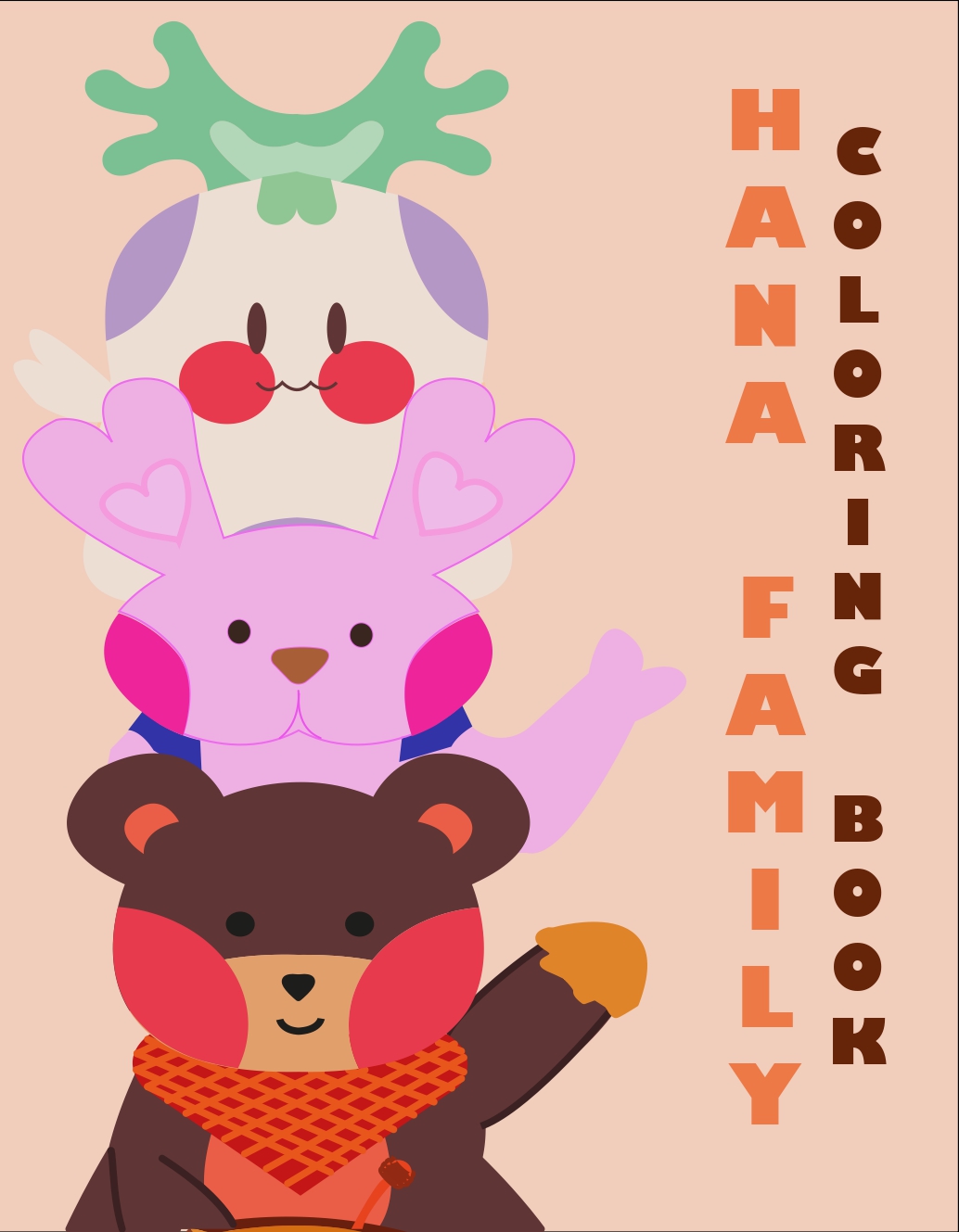 Hana Family coloring book - Hana Studio | Hotmart