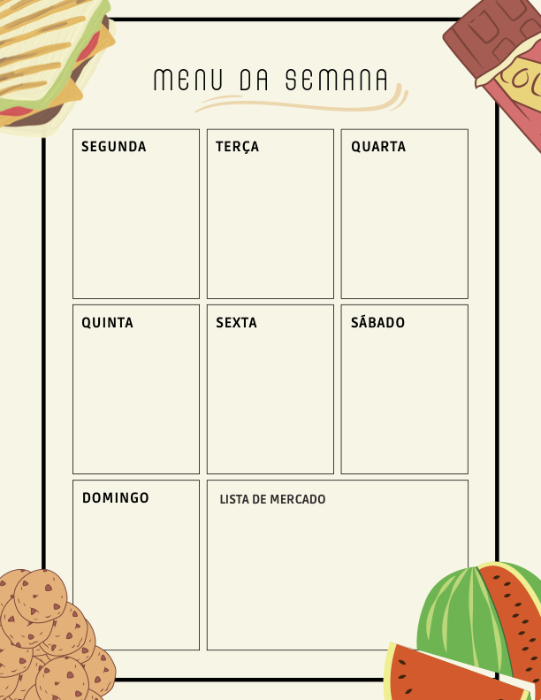 Menu da Semana - como planejar suas refeições melhor! - Beatriz Bar...