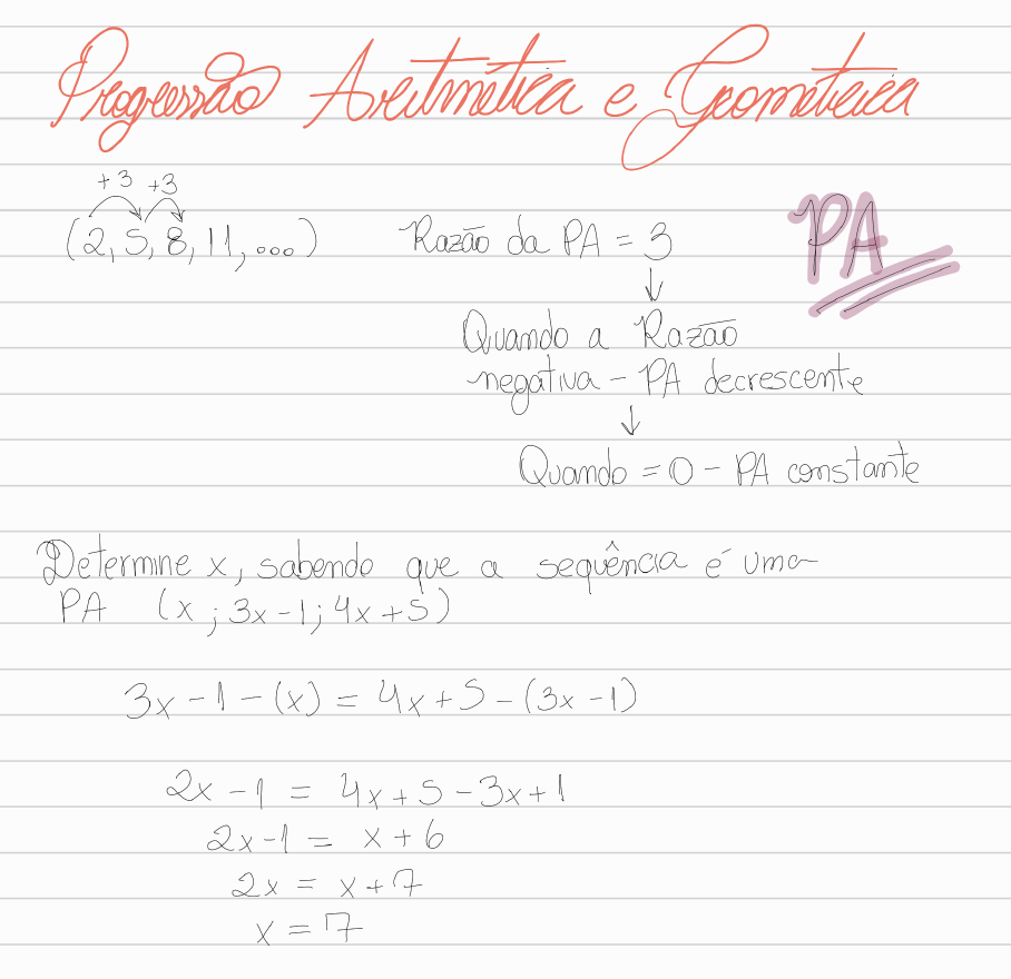 RESUMO DE MATEMÁTICA (PROGRESSÃO ARITMÉTICA E GEOMÉTRICA) - Resumos...