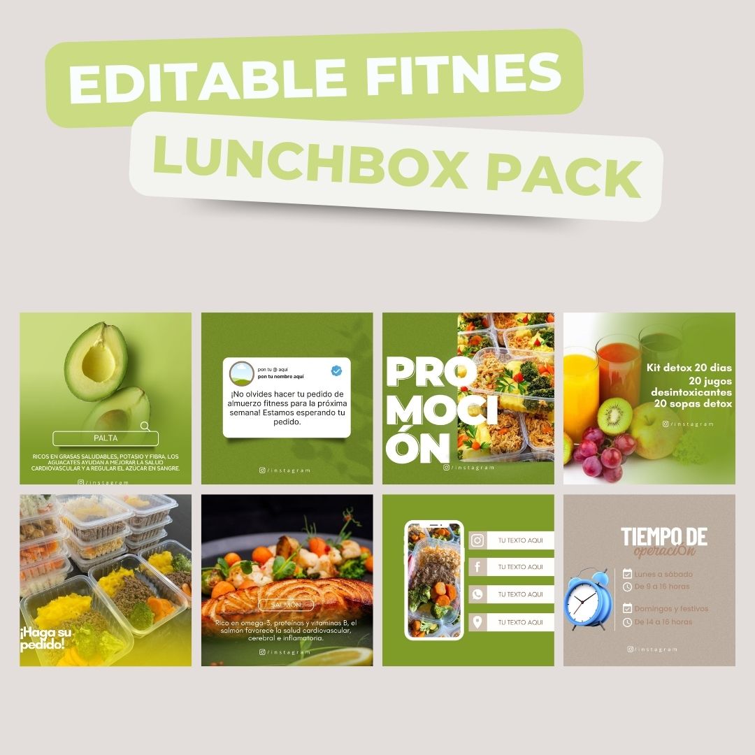 Fit Pack Editável Marmita Fitness