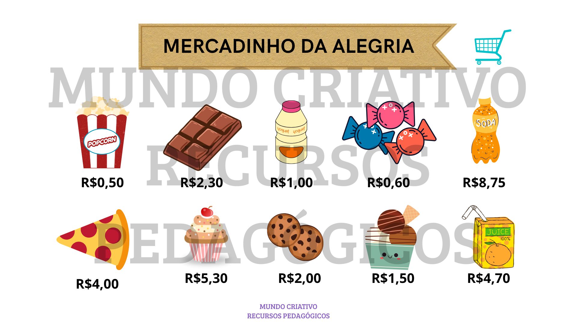 Mercado Pedagógico – Atividades com Dinheiro e Preços - Michele Fer...