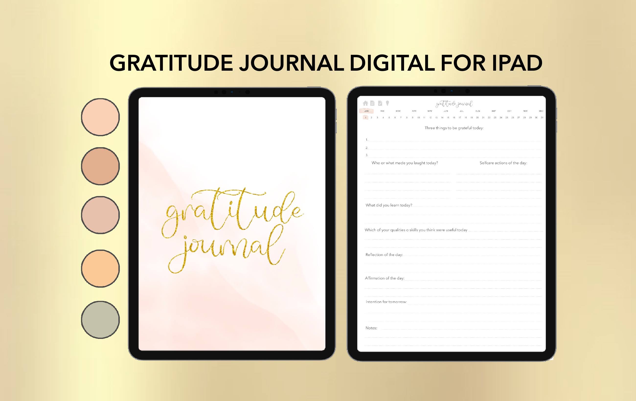 Gratitude Journal Digital - 398 Pages - For iPad, GoodNotes, Notabi...
