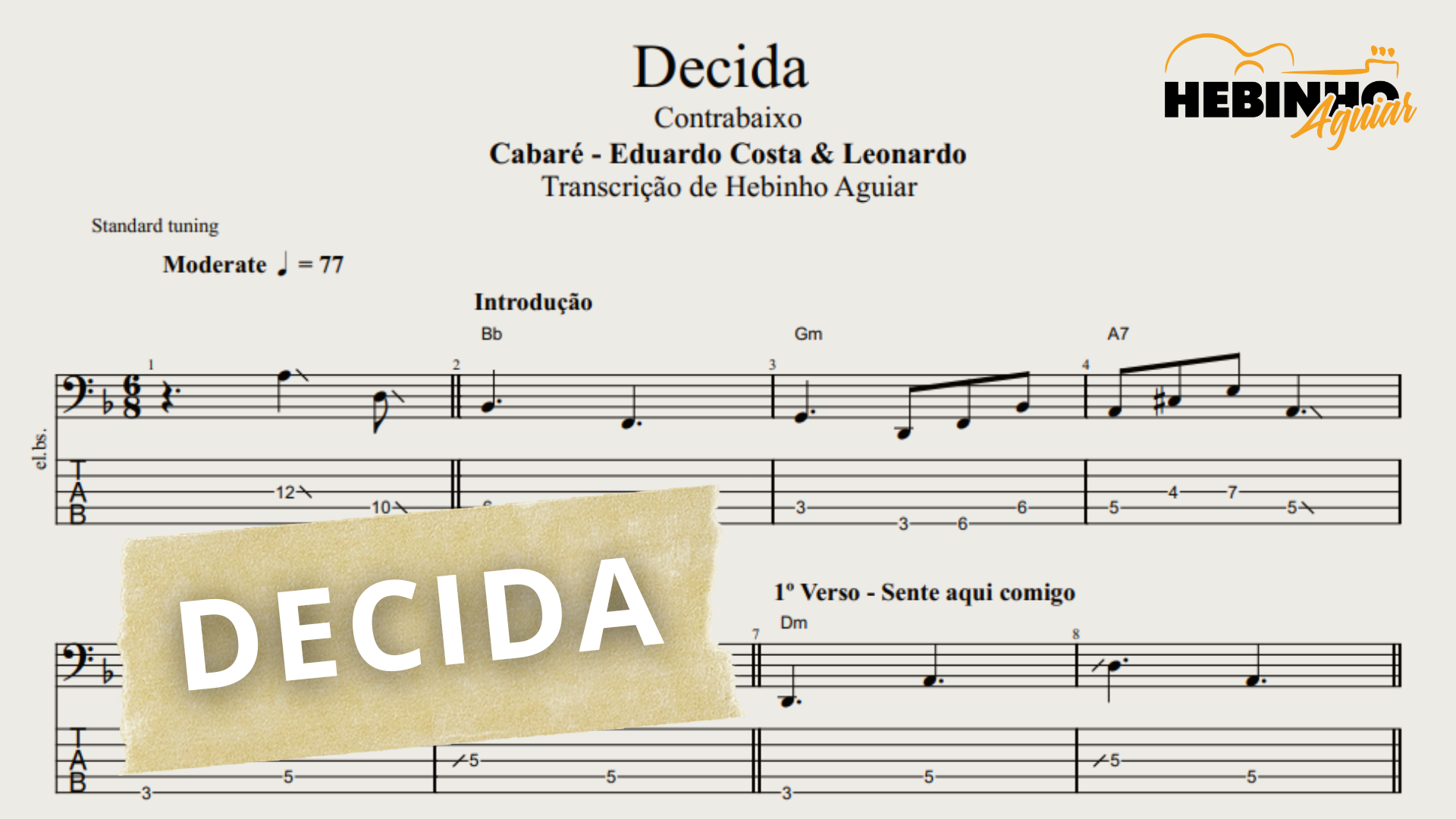 Decida - Cabaré (Leonardo & Eduardo Costa) | Tablatura + Partitura ...