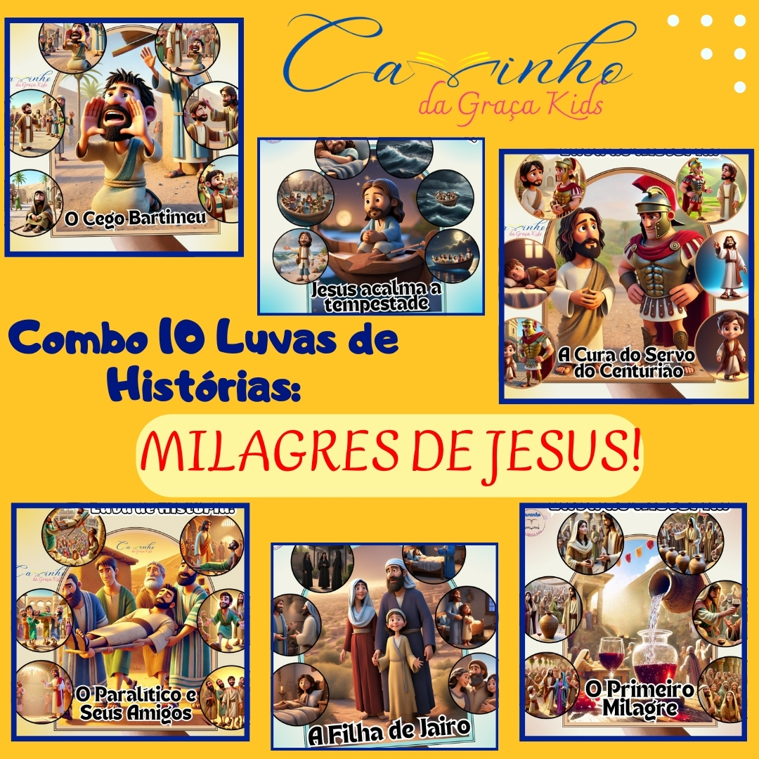 Combo 10 Luvas de Histórias: MILAGRES DE JESUS! - Tatiane Fietz da ...