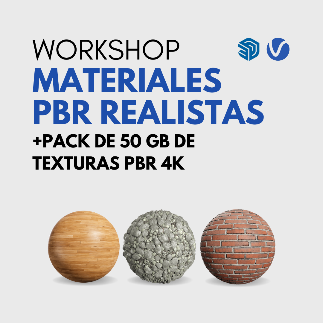 WORKSHOP MATERIALES REALISTAS - VRAY PARA SKETCHUP +PACK 50 GB TEXT...