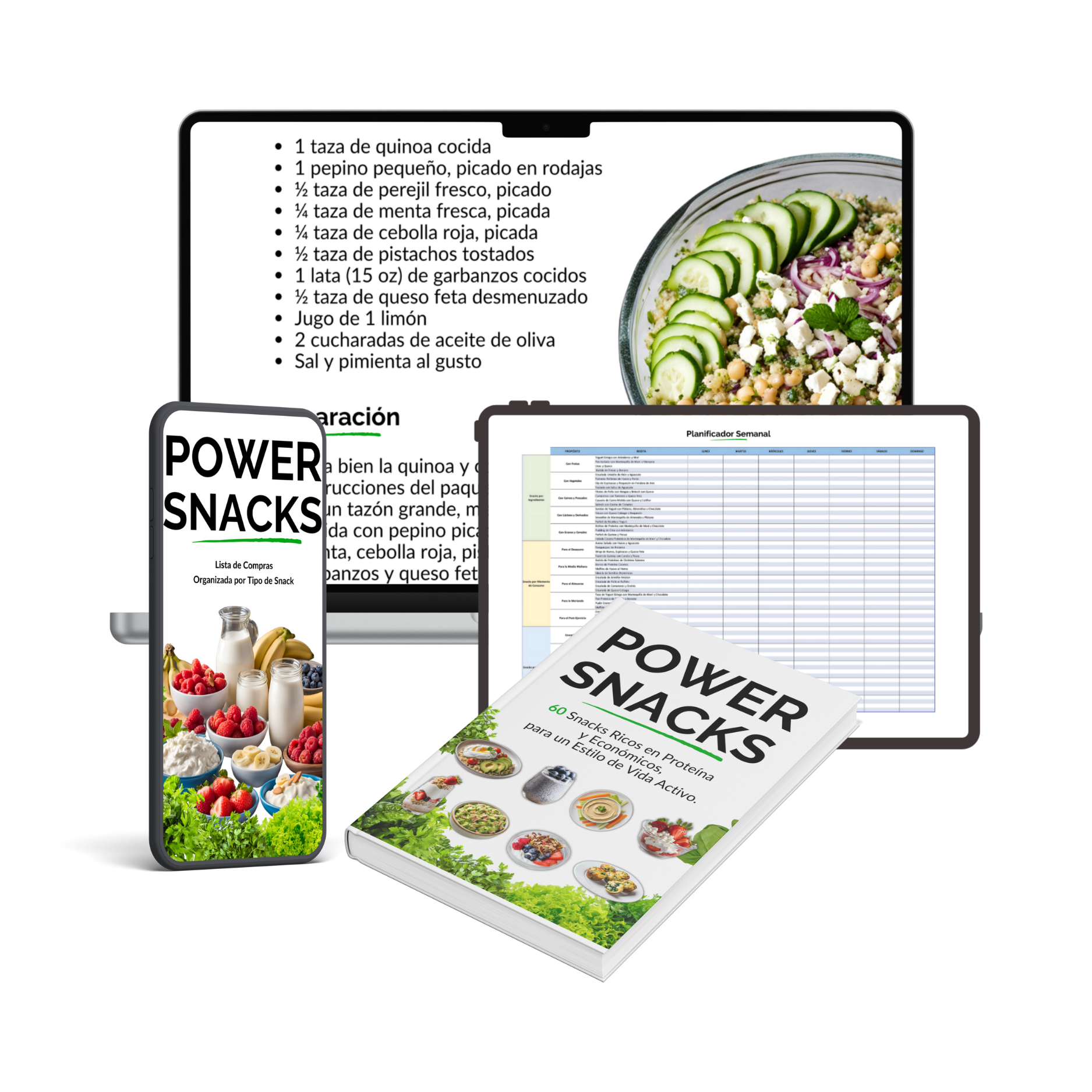 POWER SNACKS: 60 Snacks Ricos en Proteína, para un Estilo de Vida A...