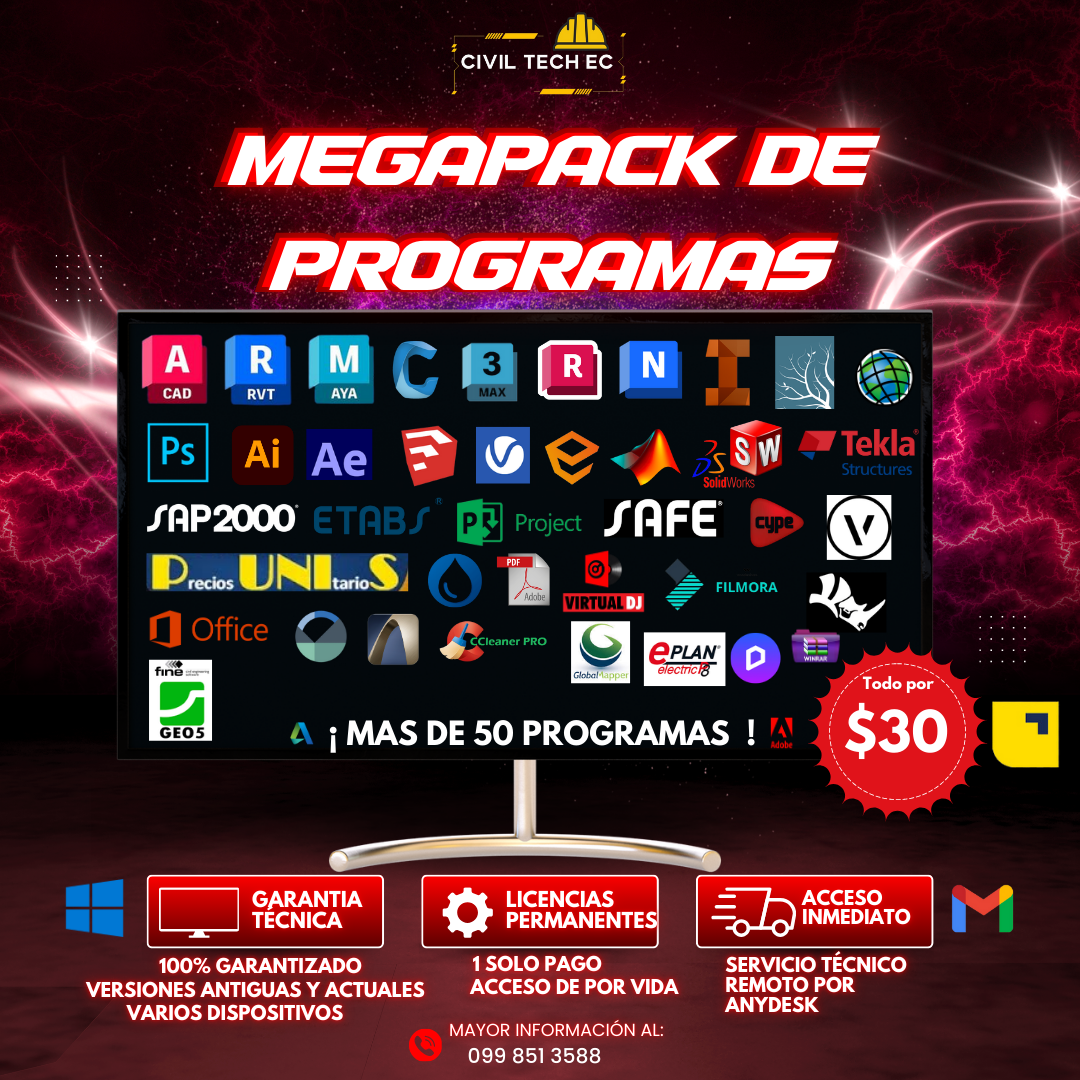 MEGAPACK DE PROGRAMAS PARA INGENIERIA CIVIL, ARQUITECTURA Y MAS - A...