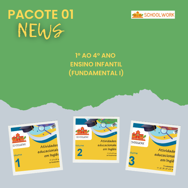 NEW SCHOOLWORK - Atividades em Inglês - PACOTE 01: Volumes 01, 02 e...