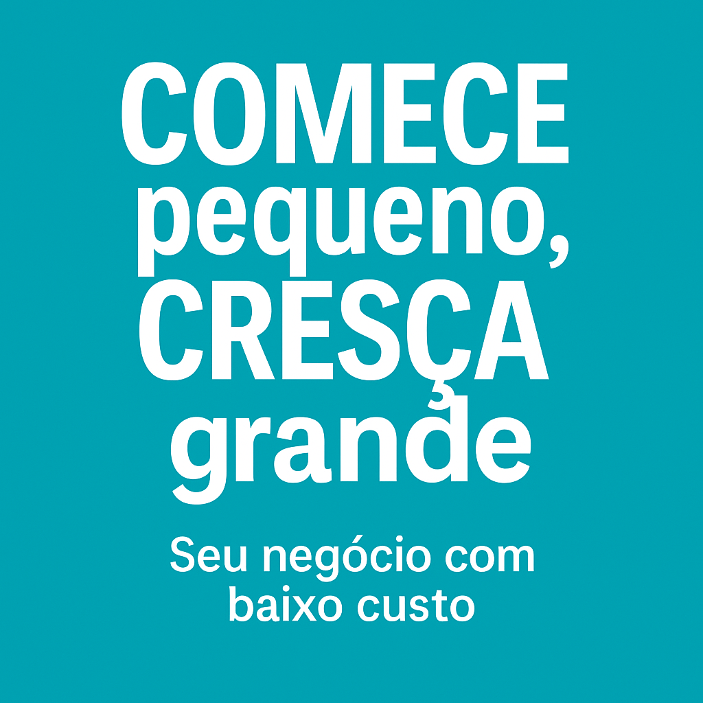 Comece pequeno, cresça grande. Seu negócio com baixo custo. - Rafae...
