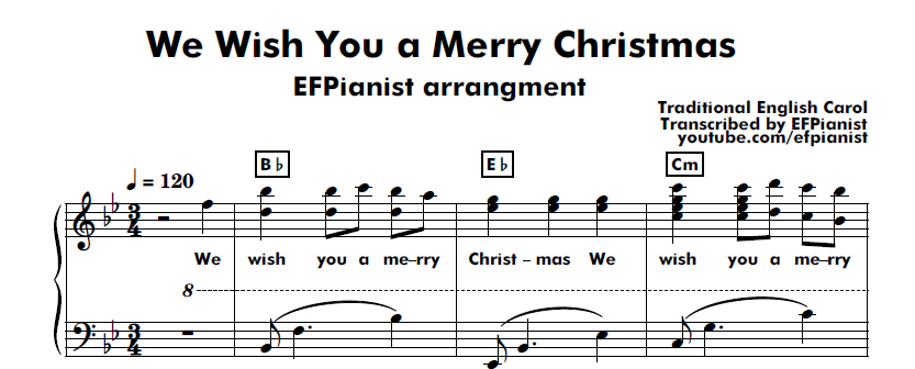 We Wish you a Merry Christmas - Sheet Music and Reference Track by ...