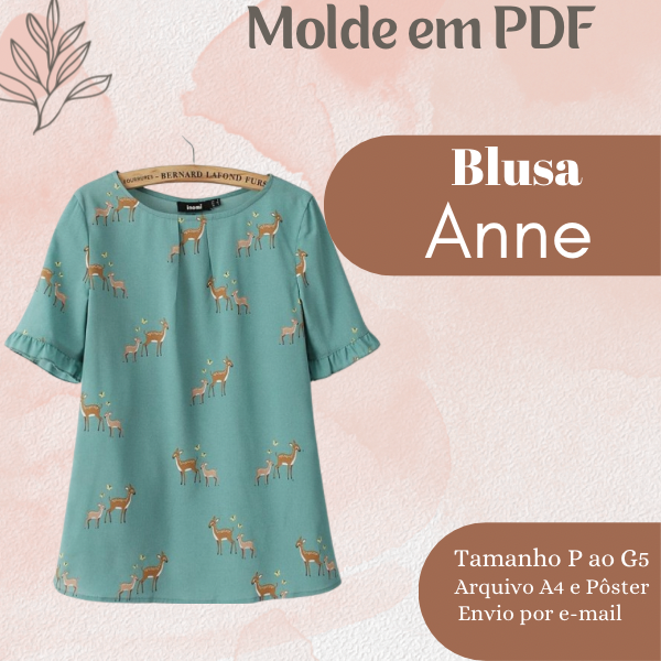 MOLDE EM PDF - BLUSA ANE - Universo dos moldes | Hotmart