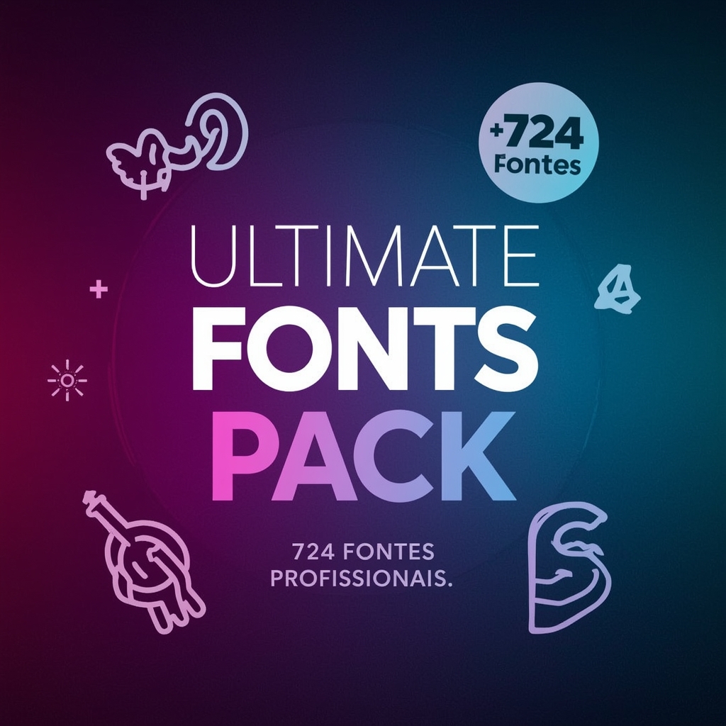 Ultimate Fonts Pack – 724 Tipos Profissionais (Manuscrito, Sans, Se...