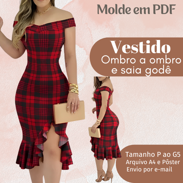 Molde Em Pdf Vestido Ombro A Ombro E Saia GodÊ Universo Dos Moldes