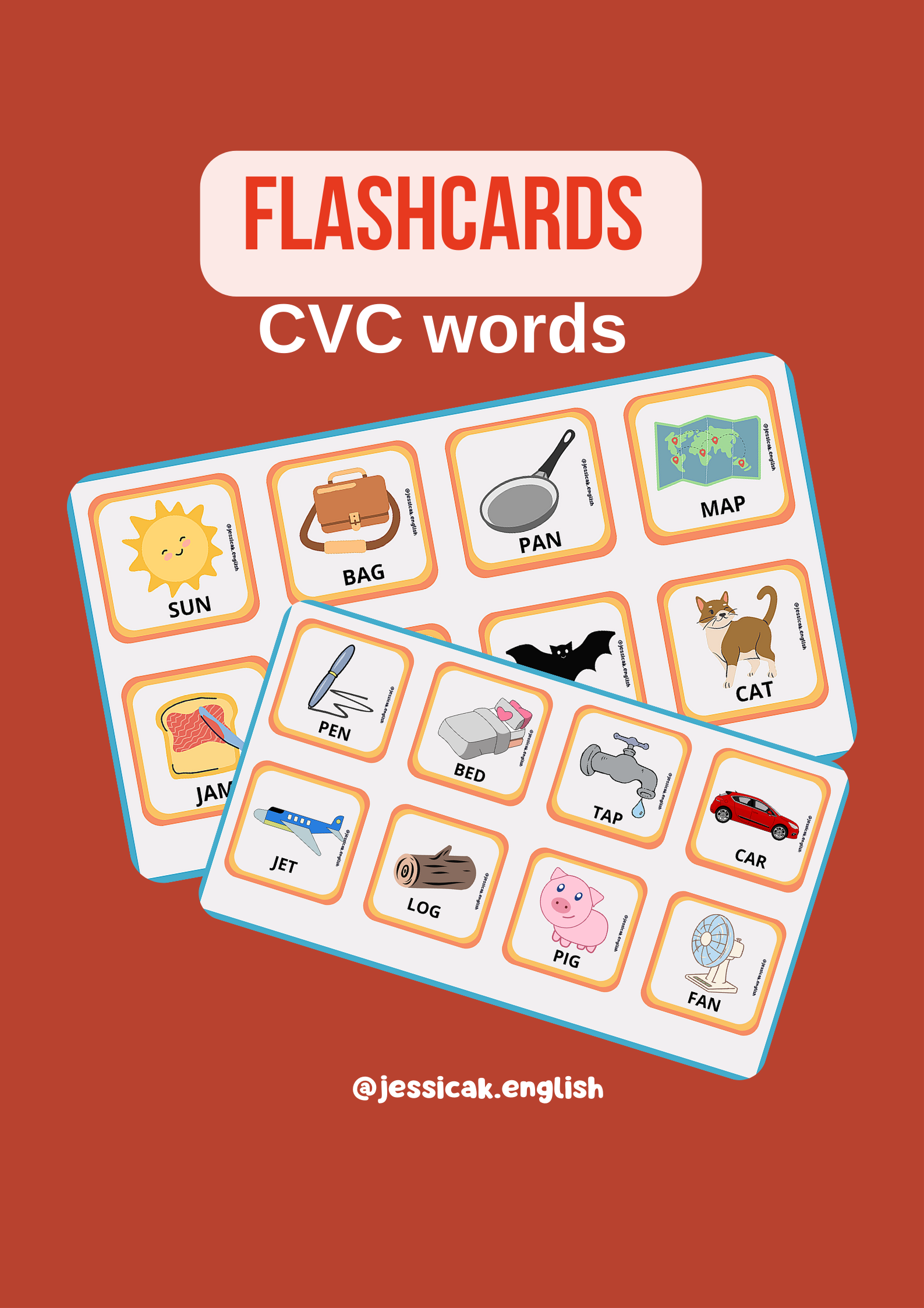 Flashcards CVC words