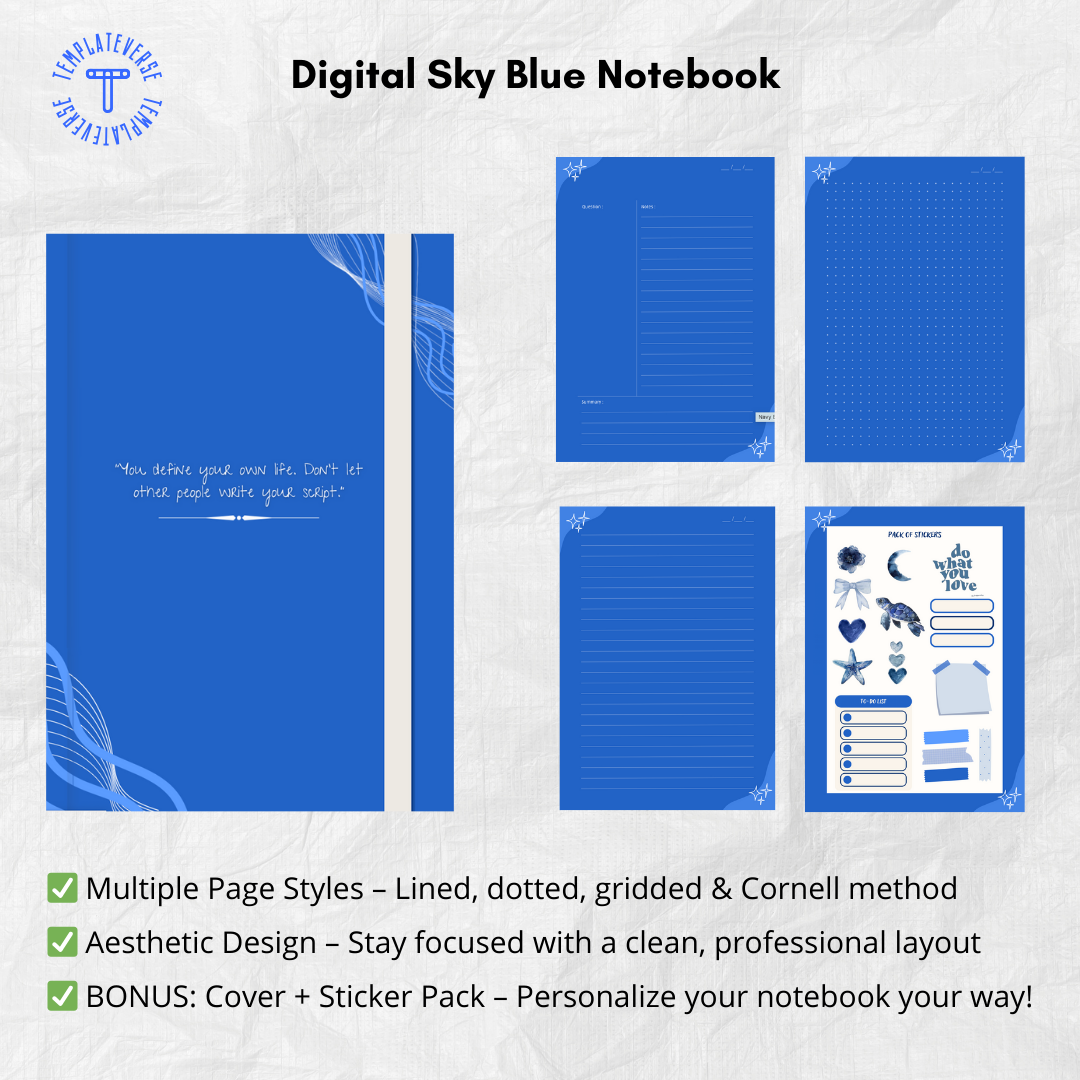 Navy Blue Digital Notebook