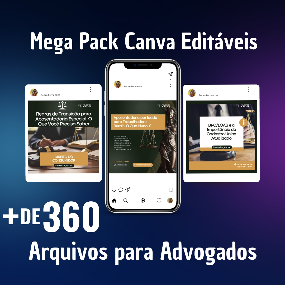 Mega Pack Canva Editáveis | Canva Packs Arquivos para Advogados - A...