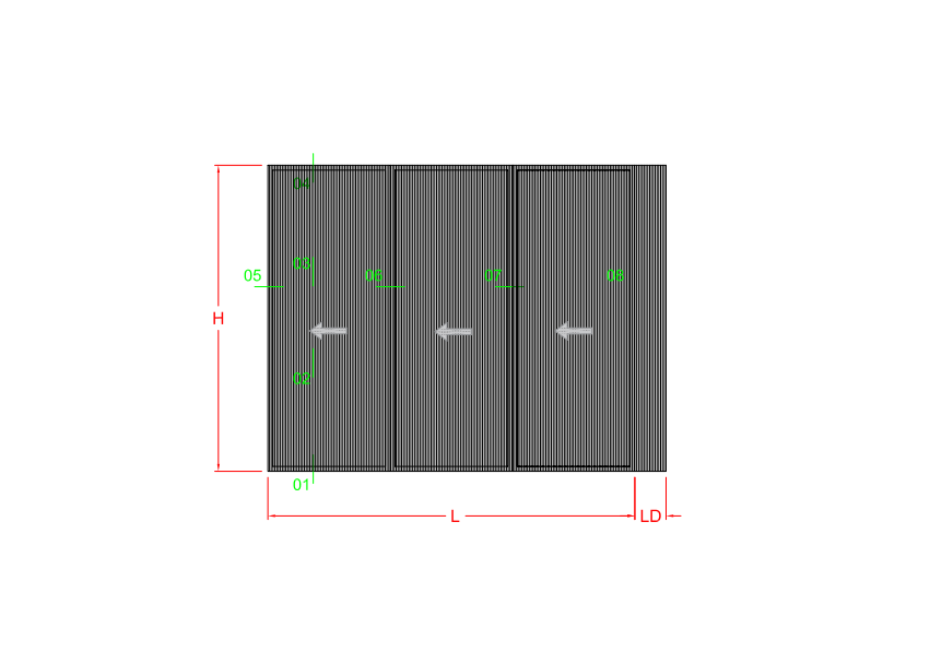 CALCULO + PROJETO - PORTA DE CORRER 3 FOLHAS COM PEITORIL E LATERAL...
