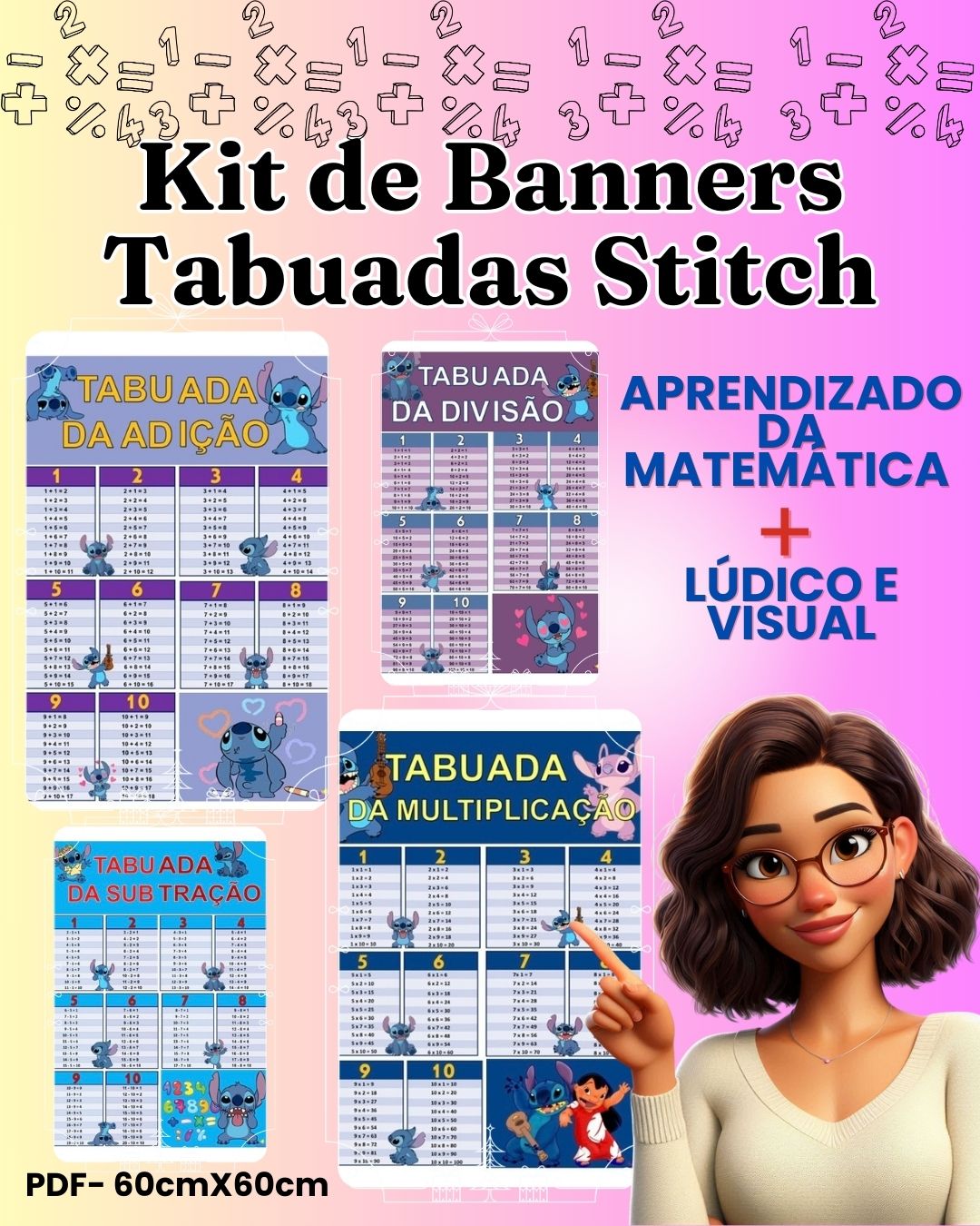 Kit Banners Tabuadas Stitch - Renata Ramos | Hotmart