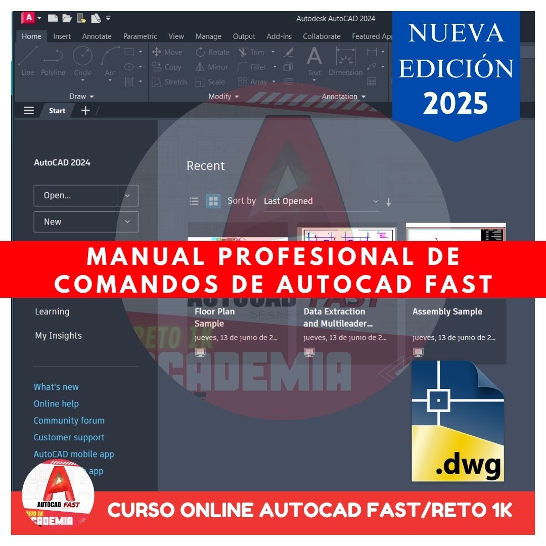 Manual profesional de comandos de Autocad FAST 2025