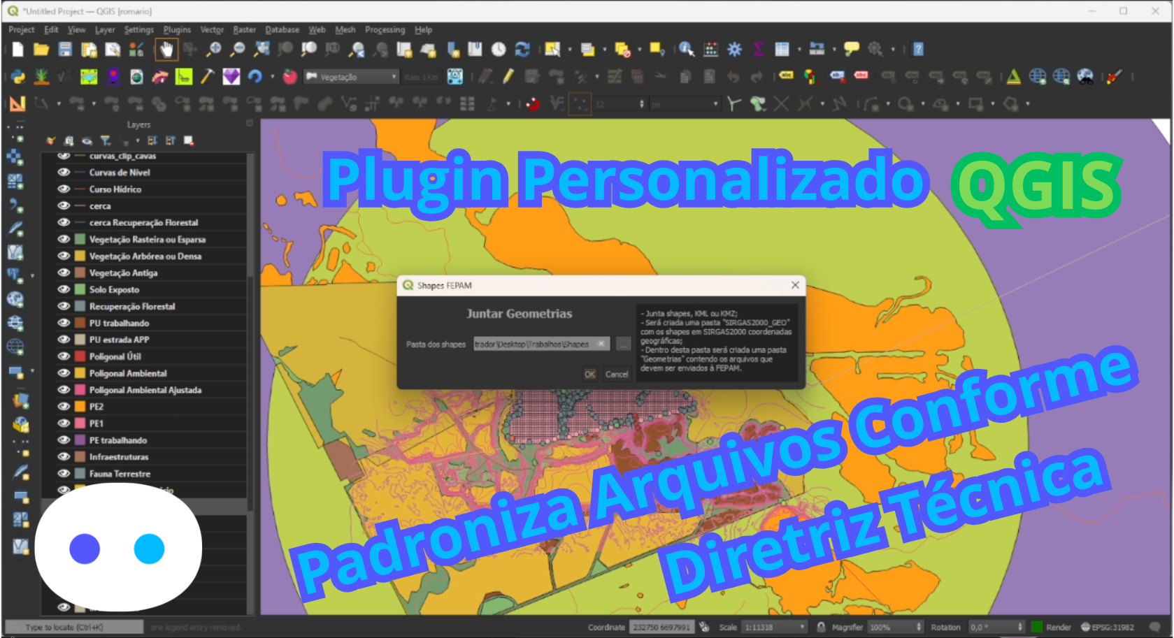 Plugin do QGIS para Padronizar Arquivos para a FEPAM