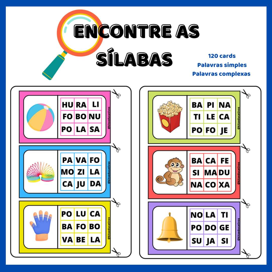 Jogo Encontre as sílabas - Kits Educativos | Hotmart