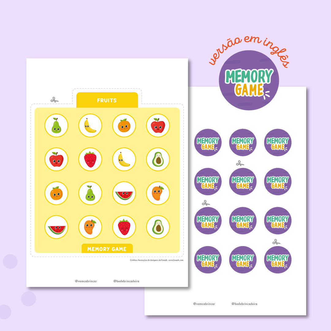 Memory Game - English - Vem Cá Brincar | Hotmart