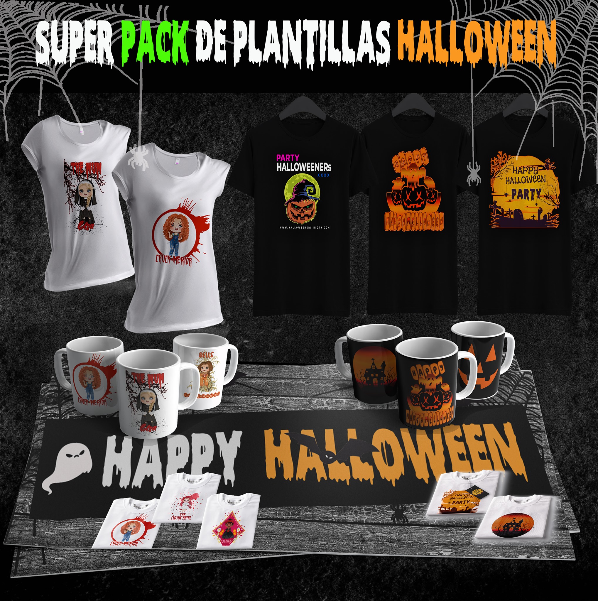 SUPER PACK DE PLANTILLAS HALLOWEEN - WB-DigitalPress | Hotmart