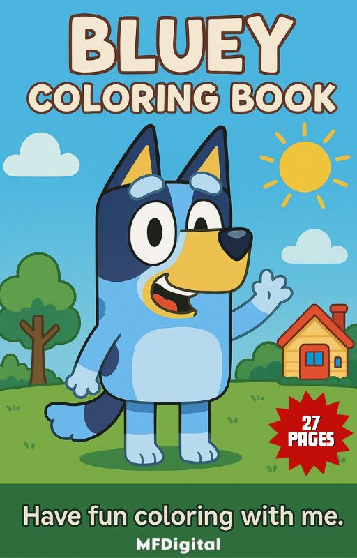 Bluey Coloring Book 📄🖍 - Miguel Fierro | Hotmart