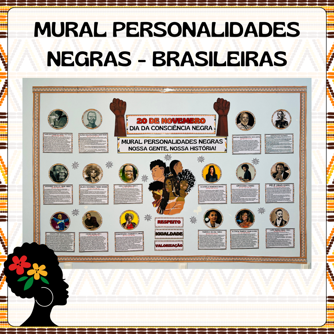 Mural de personalidades negras que fizeram e fazem histórias - bras...