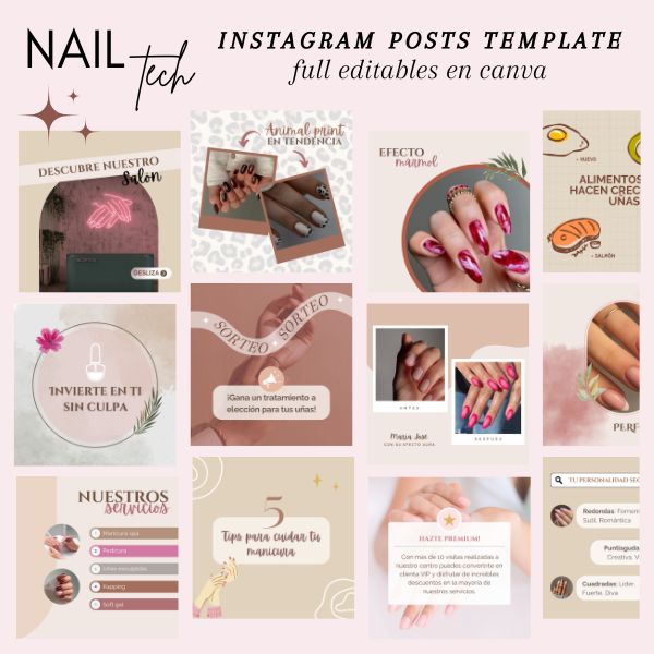 Plantillas de Post de Instagram para Manicuristas - Daniela TP | Ho...