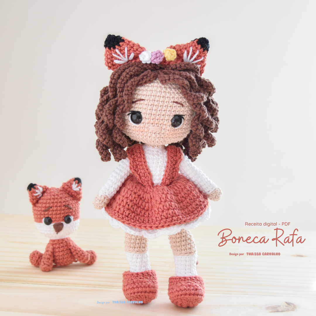 PDF - PASSO A PASSO BONECA RAFA + RAPOSINHA - Crochê da Thai | Hotmart
