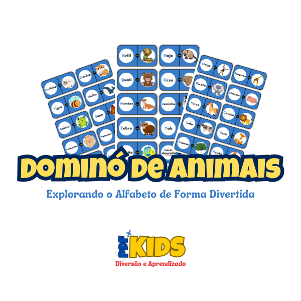 Dominó de Animais -PDF KIDS - Explorando o Alfabeto de Forma Divert...