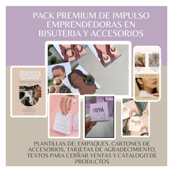 Pack Premium de Impulso para Emprendedoras en Bisutería: PLANTILLAS ...