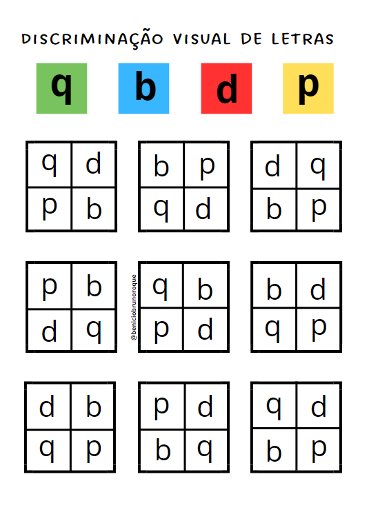 Discriminação Visual - Letras (p, q, b, d). - Josely Araújo | Hotmart