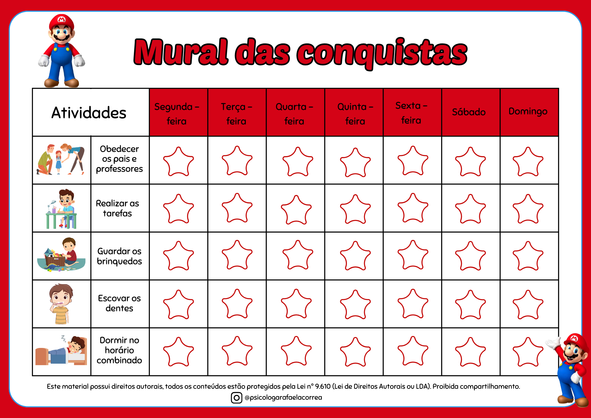 Mural de conquistas - Mario Bros - Rafaela Corrêa | Hotmart