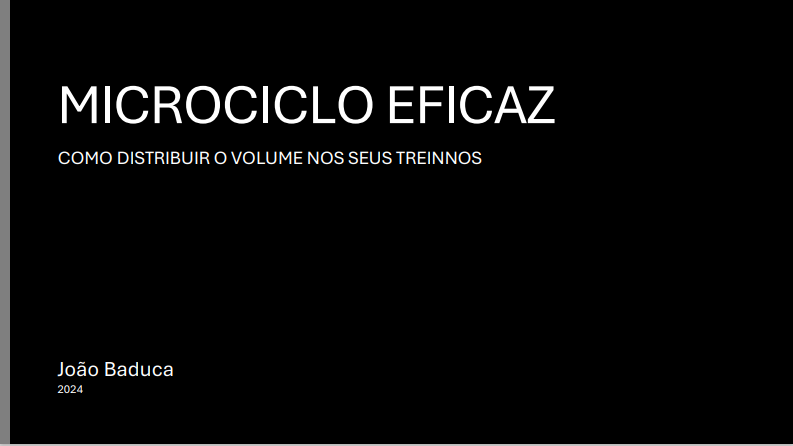 COMO DISTRIBUIR O VOLUME NOS SEUS TREINOS - João Baduca | Hotmart