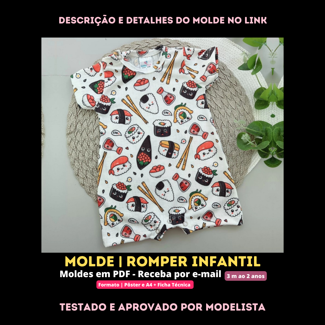 ⭕ Molde em PDF - Romper Infantil - Empreendedora Digital JF | Hotmart